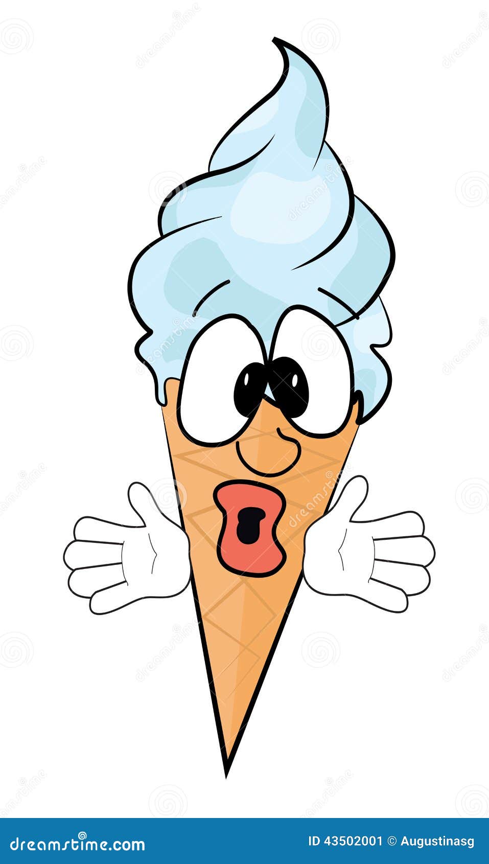 Surprised Ice Cream Cartoon Stock Illustration - Illustration of cold ...