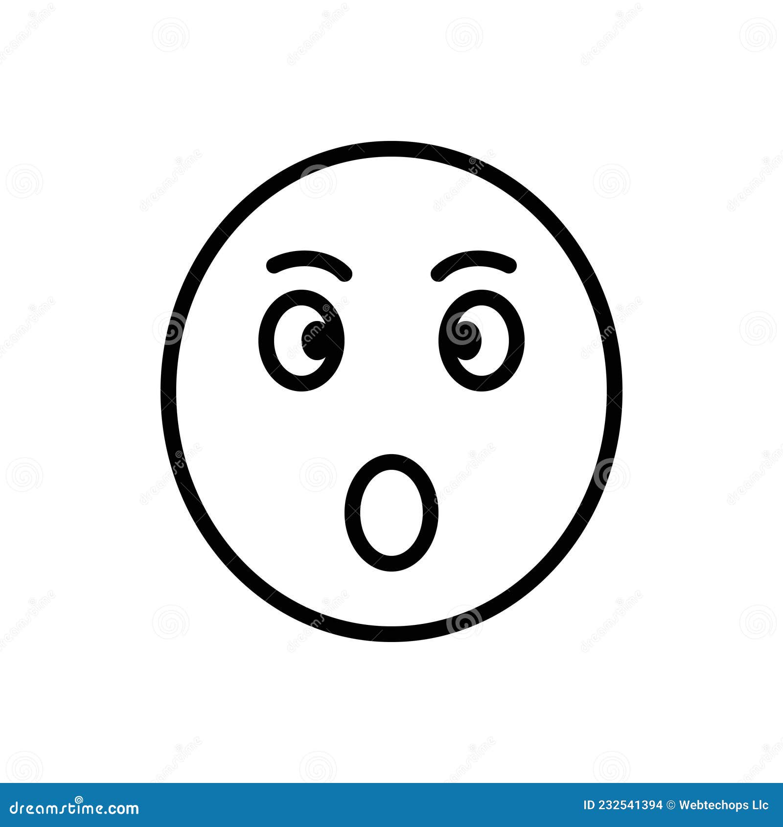 Black Line Icon for Surprised, Bewildered and Dazed Stock Vector ...