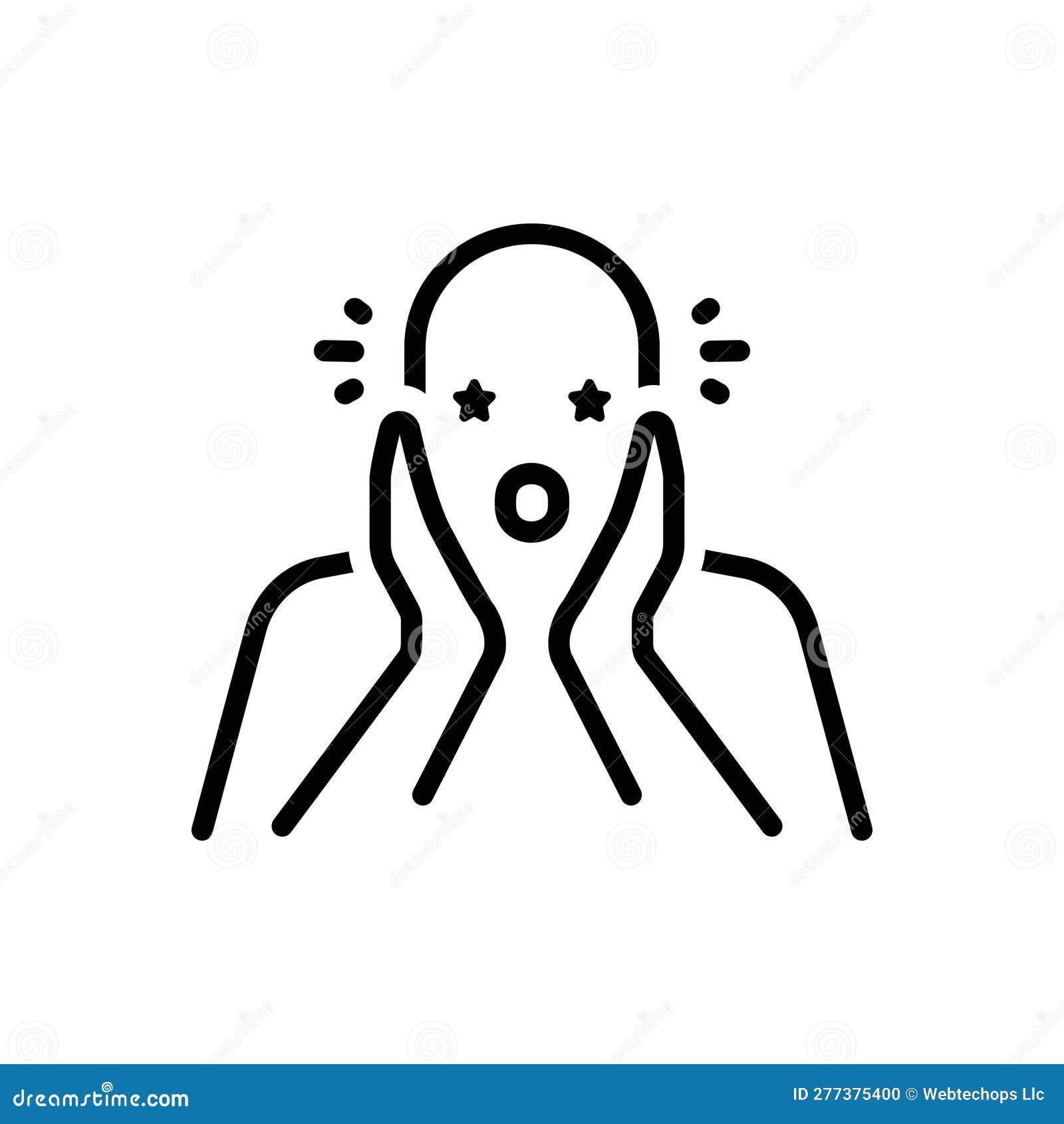 Black Line Icon for Surprised, Wonder and Shocked Stock Vector ...