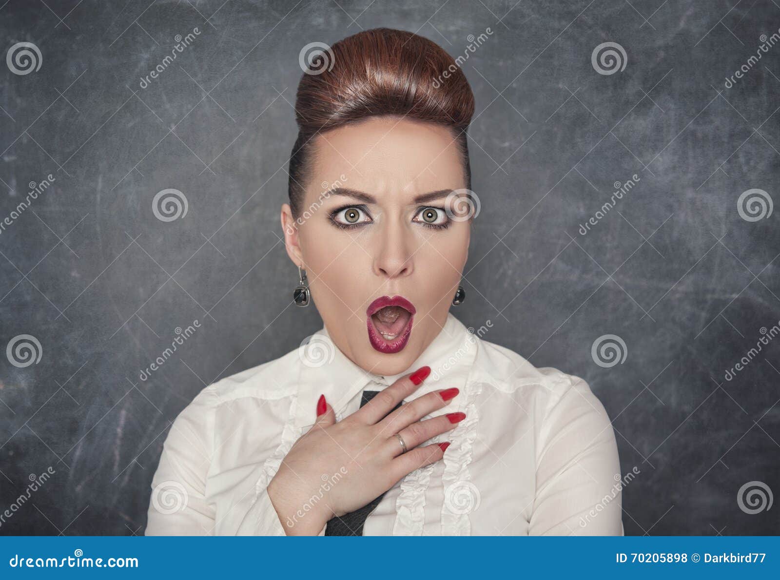 Teacher Indignant Sit Table Chalkboard Background. School Discipline ...