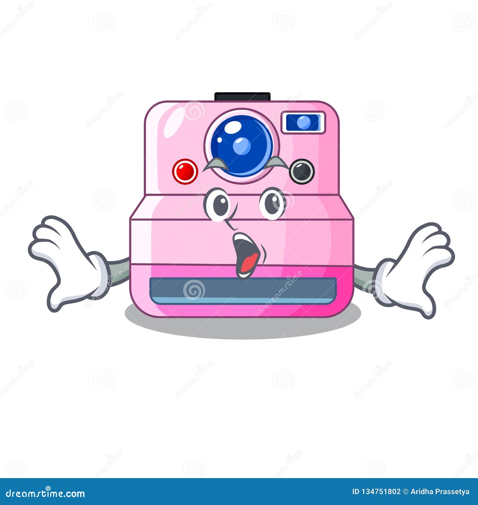 Surprised Instant Camera in a Shape Character Stock Vector ...