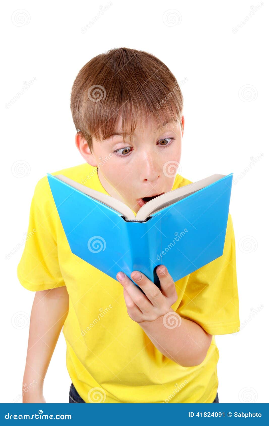 Surprised Kid with the Book Stock Image - Image of read, exam: 41824091