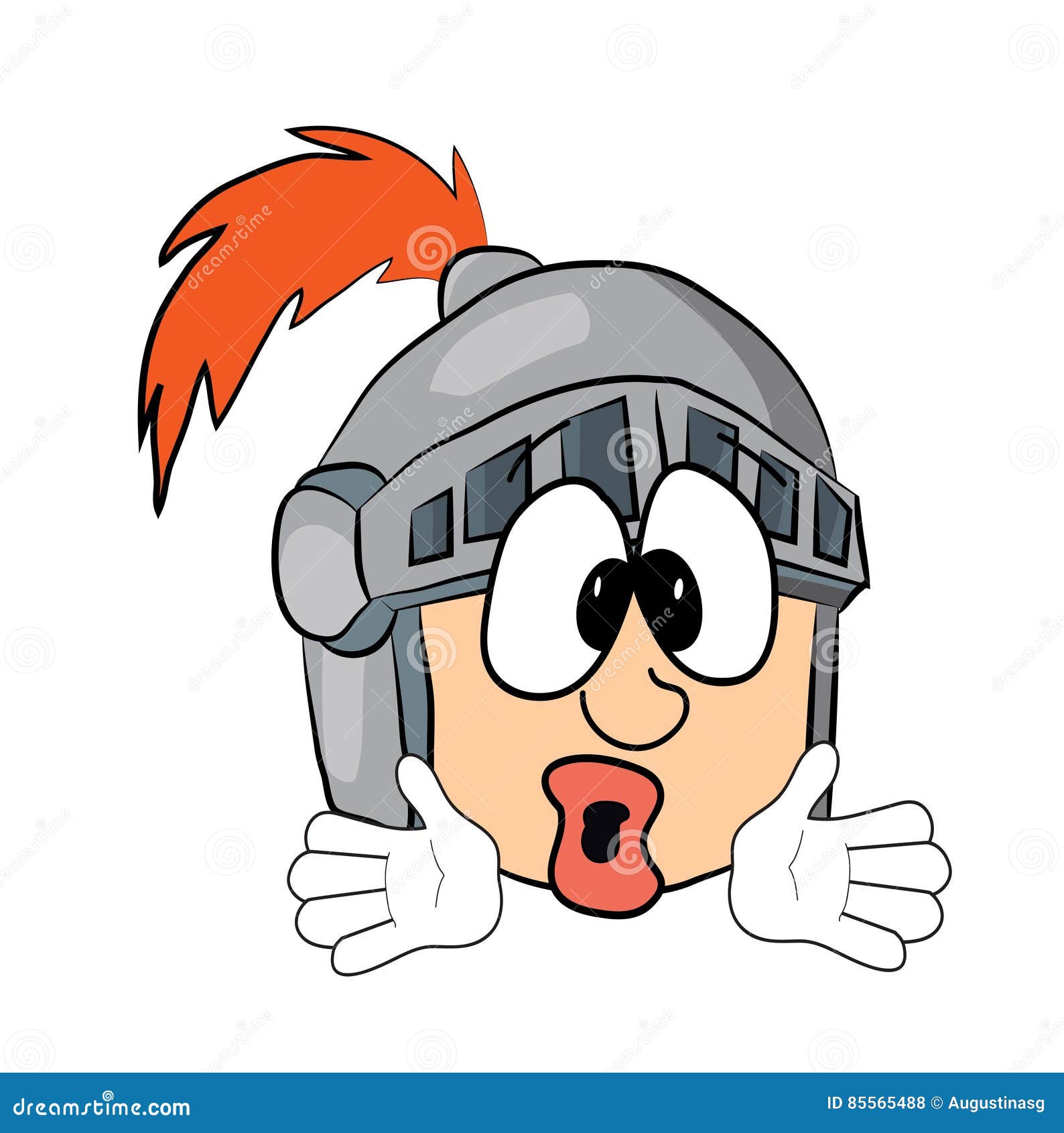 Surprised Knight Head Cartoon Stock Illustration - Illustration of ...