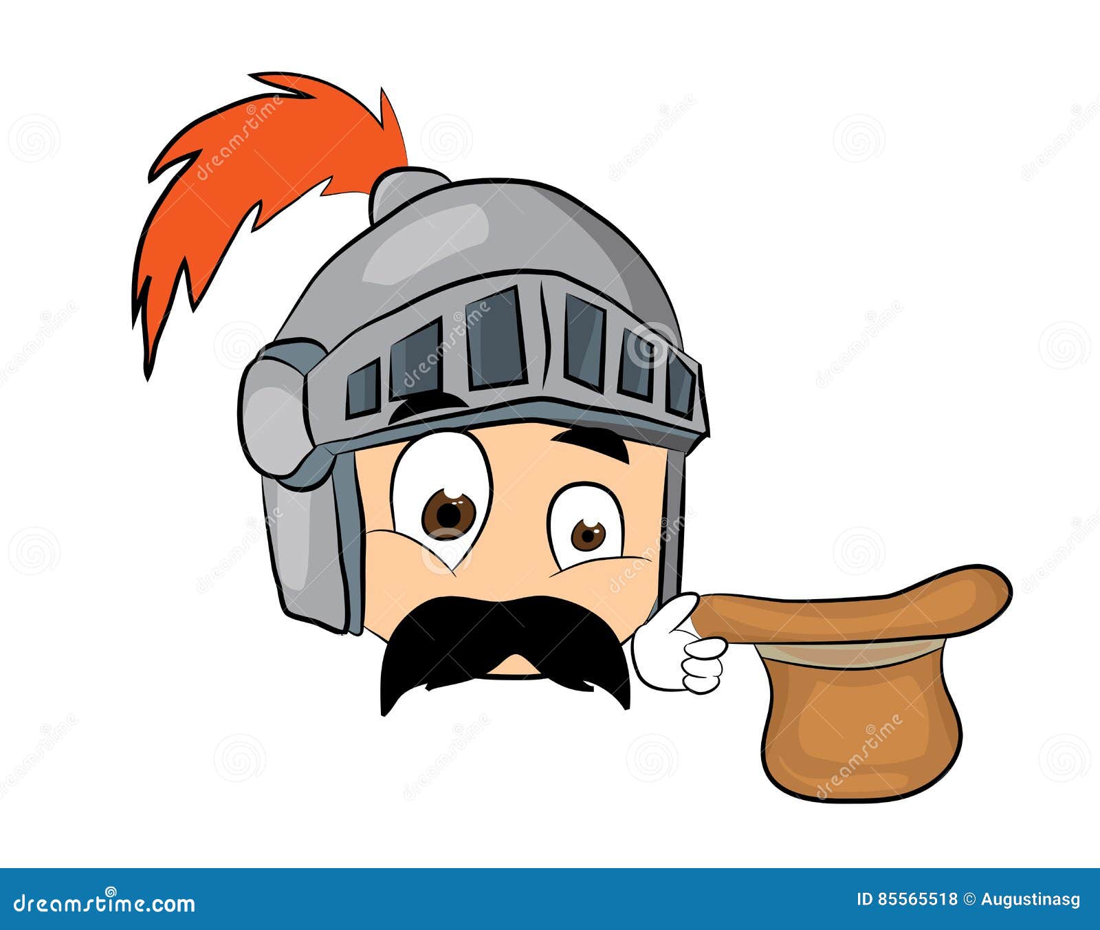 Surprised Knight Head Cartoon Stock Illustration - Illustration of ...