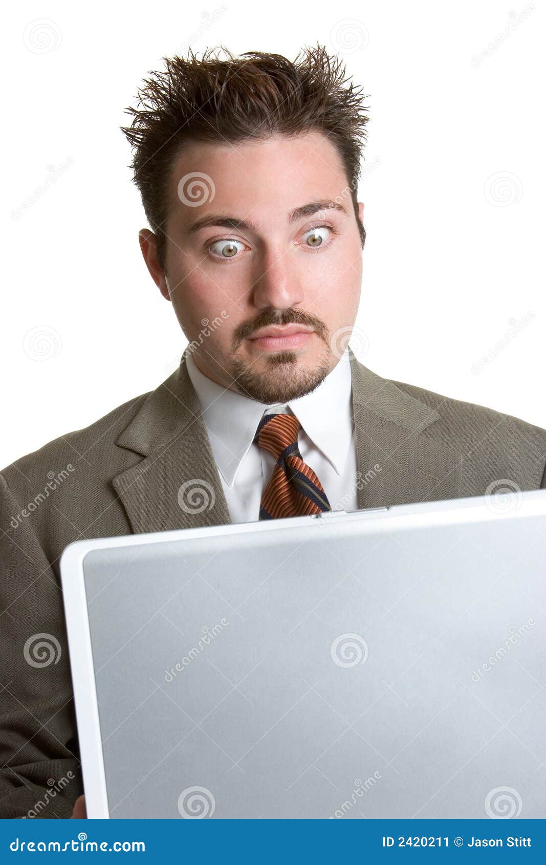 Surprised Laptop Man stock image. Image of surprise, computer - 2420211