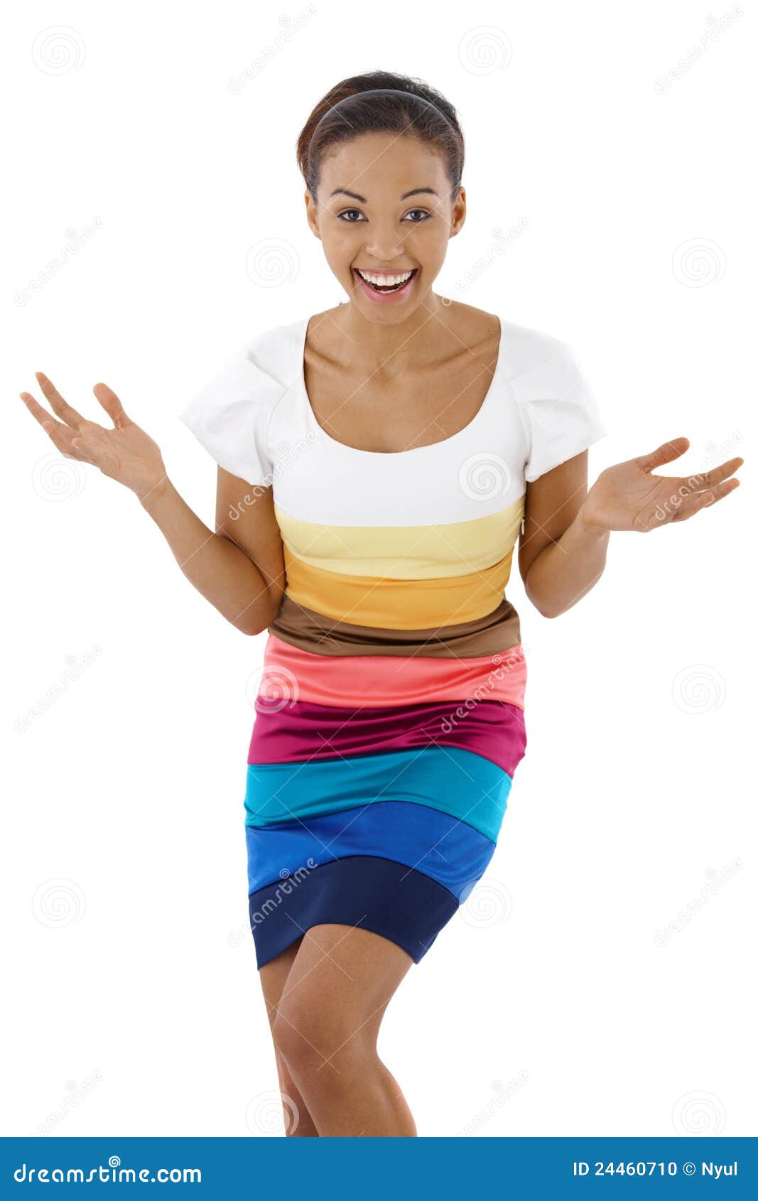 Surprised And Laughing Business Woman In Office Stock Photography ...