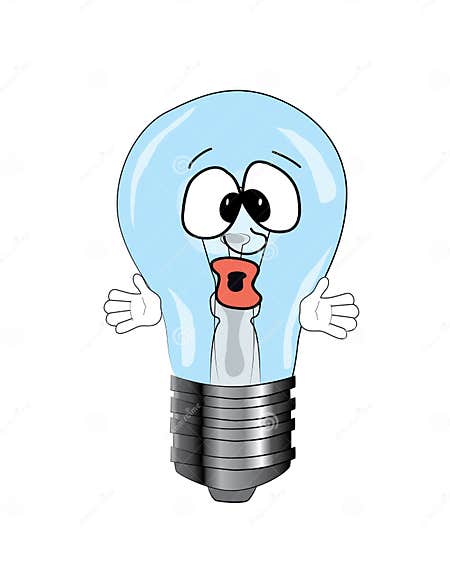 Surprised Light Bulb Cartoon Stock Illustration - Illustration of ...