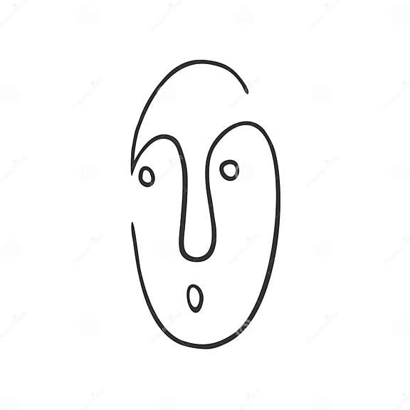 Surprised Lines Art Face Draw Stock Vector - Illustration of fashion ...