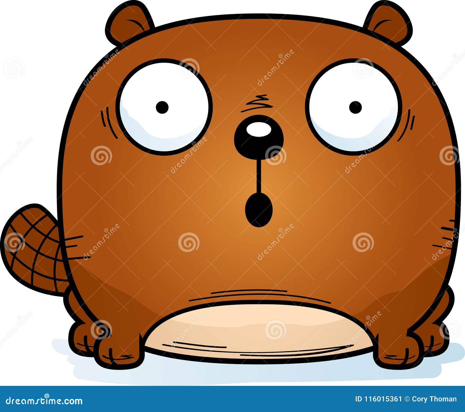 Surprised Little Beaver stock vector. Illustration of scared - 116015361
