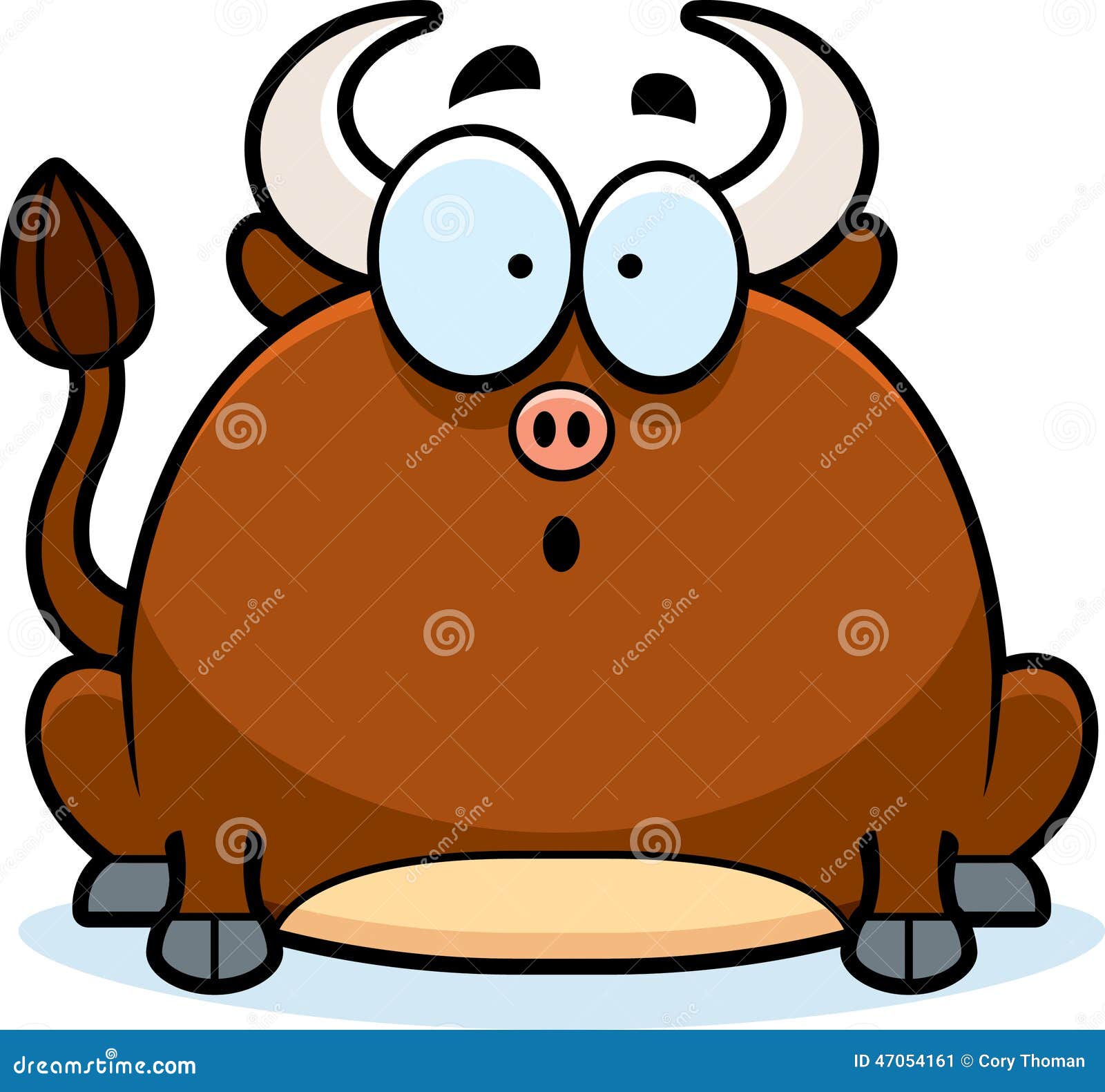 Surprised Little Bull stock vector. Illustration of vector - 47054161