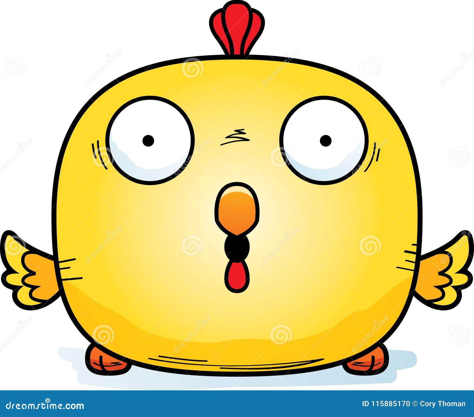Surprised Little Chicken stock vector. Illustration of vector - 115885170