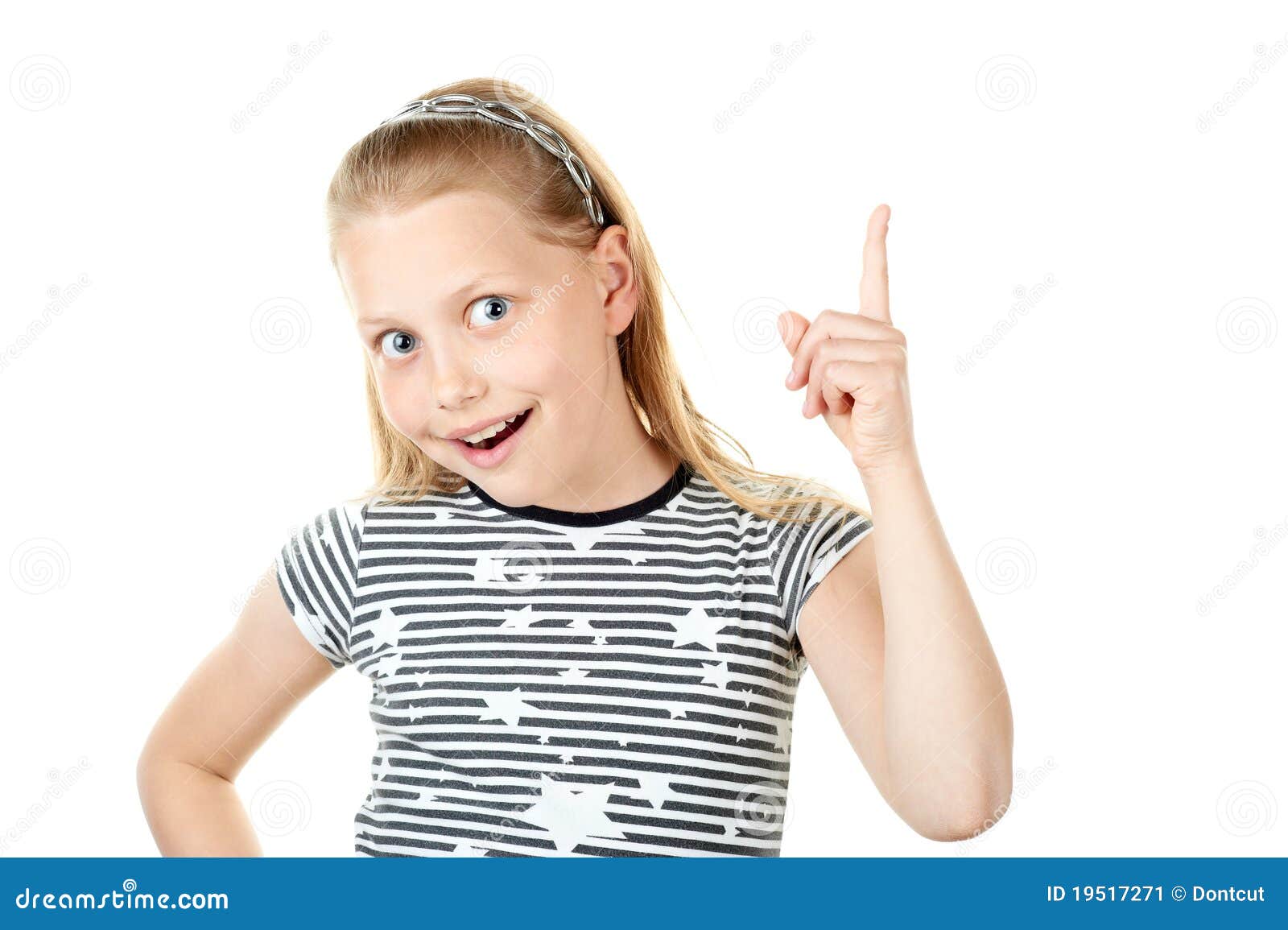 Surprised Little Girl Pointing With Finger Stock Image - Image of ...
