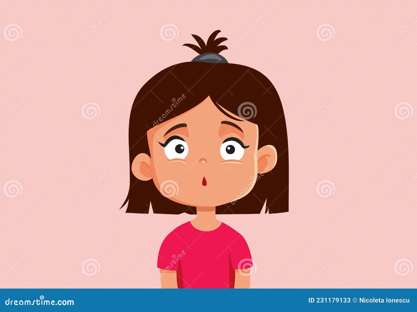 Surprised Little Girl Vector Cartoon Illustration Stock Vector ... Surprised Little Girl Vector Cartoon Illustration Stock Vector ...