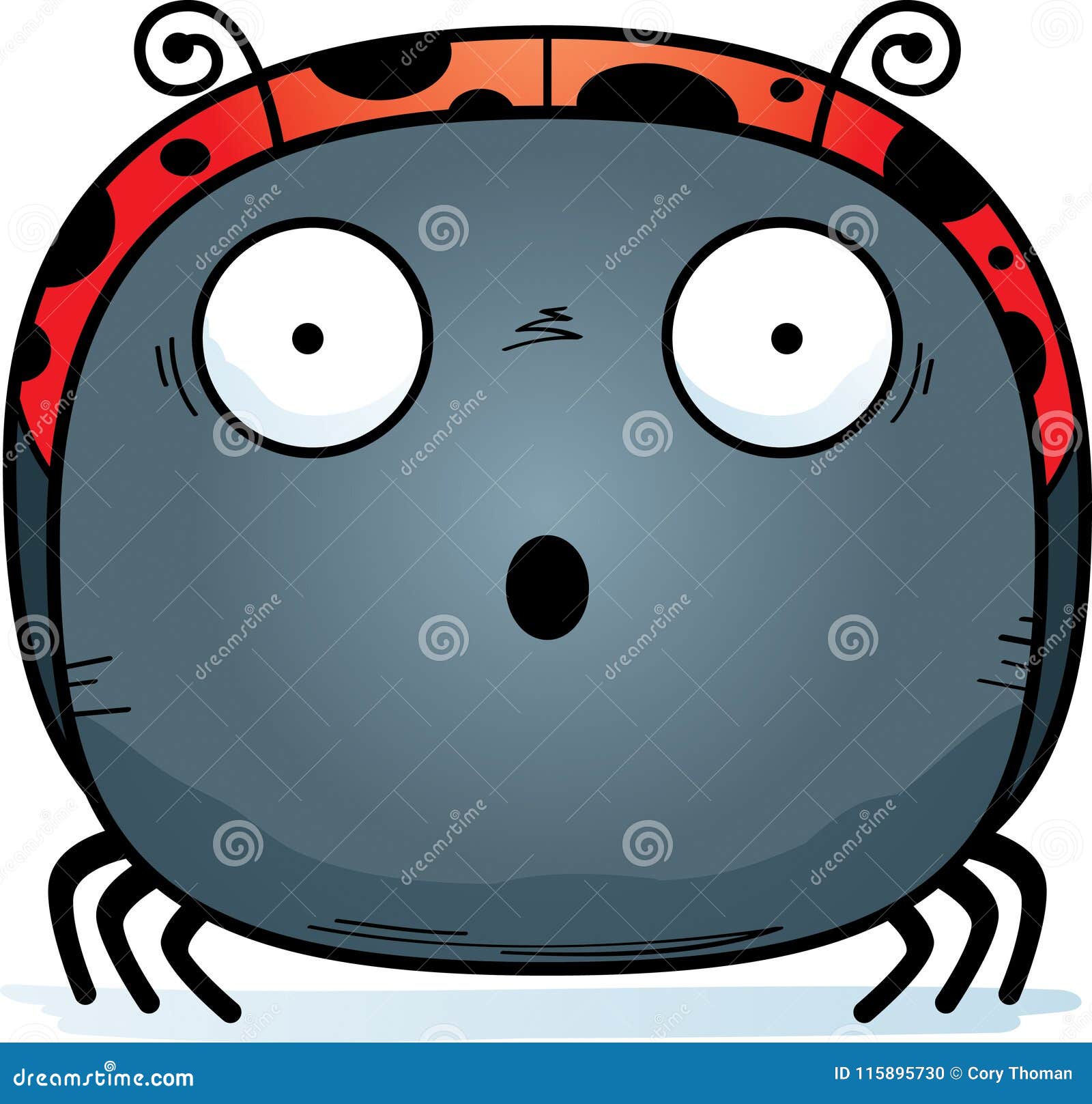 Surprised Little Ladybug stock vector. Illustration of startled - 115895730