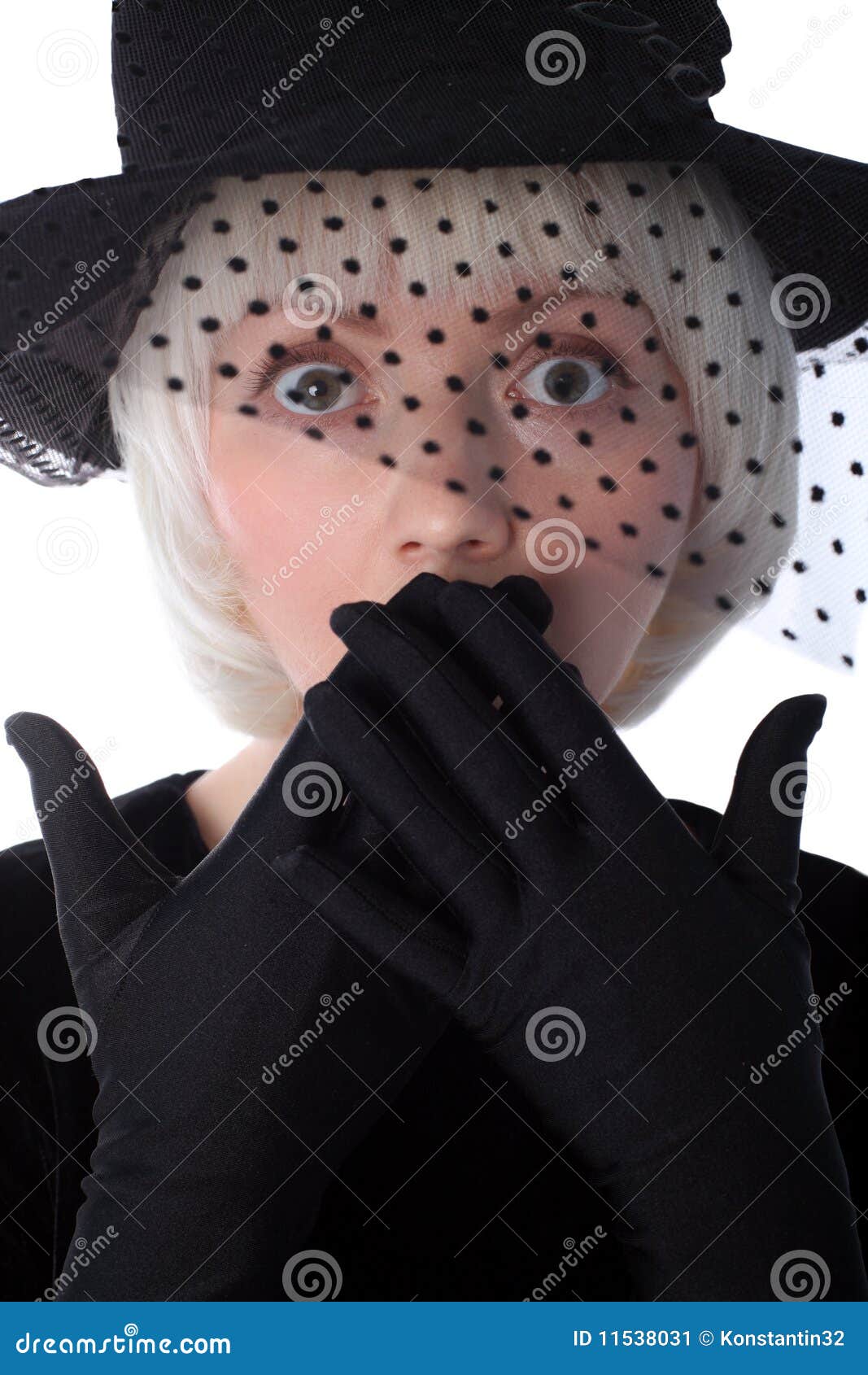 Surprised Lovely Woman in Hat Stock Image - Image of black, healthy ...