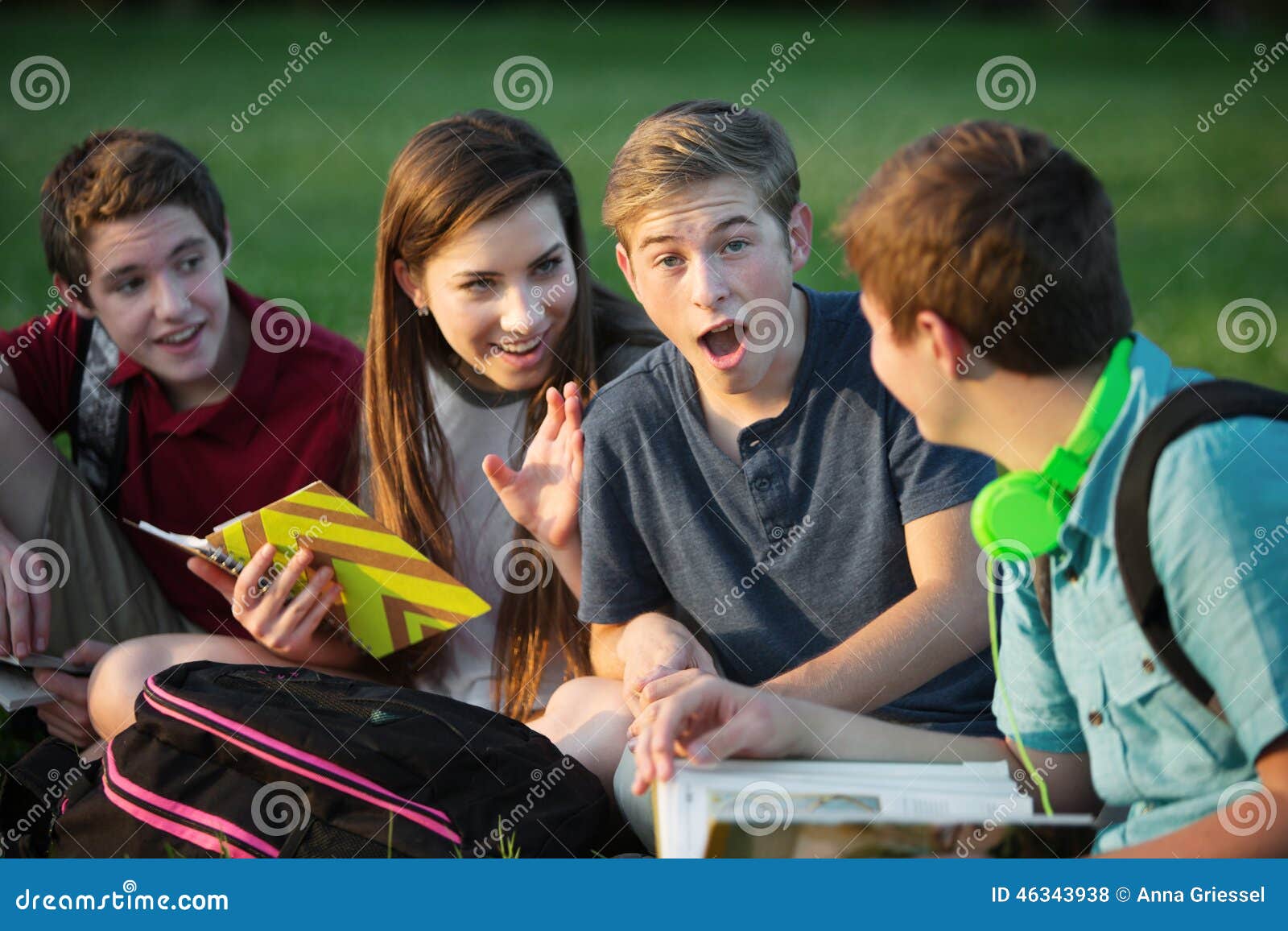 Surprised Male Student stock photo. Image of female, sitting - 46343938