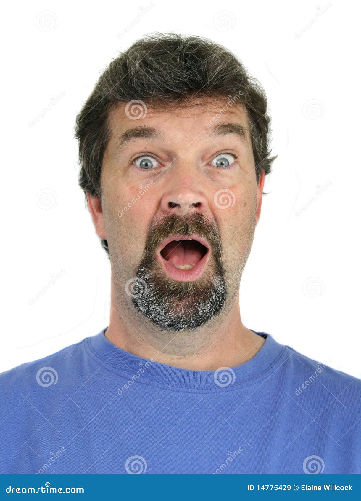 Surprised man stock image. Image of beard, middleaged - 14775429