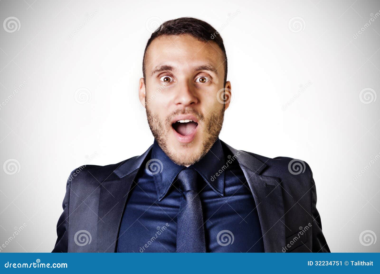 Surprised man stock image. Image of gift, little, head - 32234751