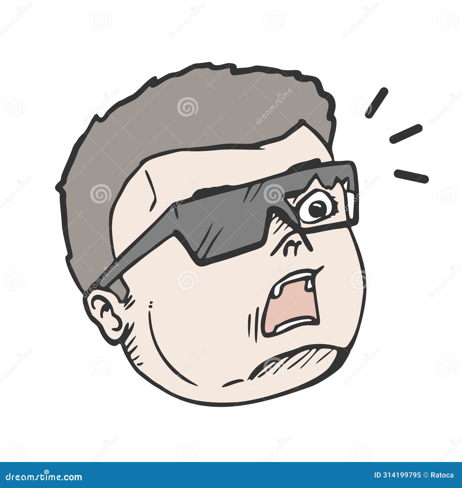 Surprised Man Expression Draw Stock Illustration - Illustration of ...