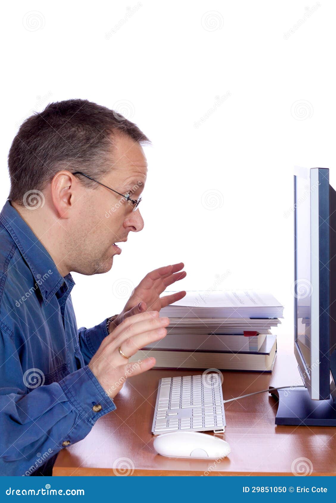 Surprised computer guy stock photo. Image of astonished - 29851050