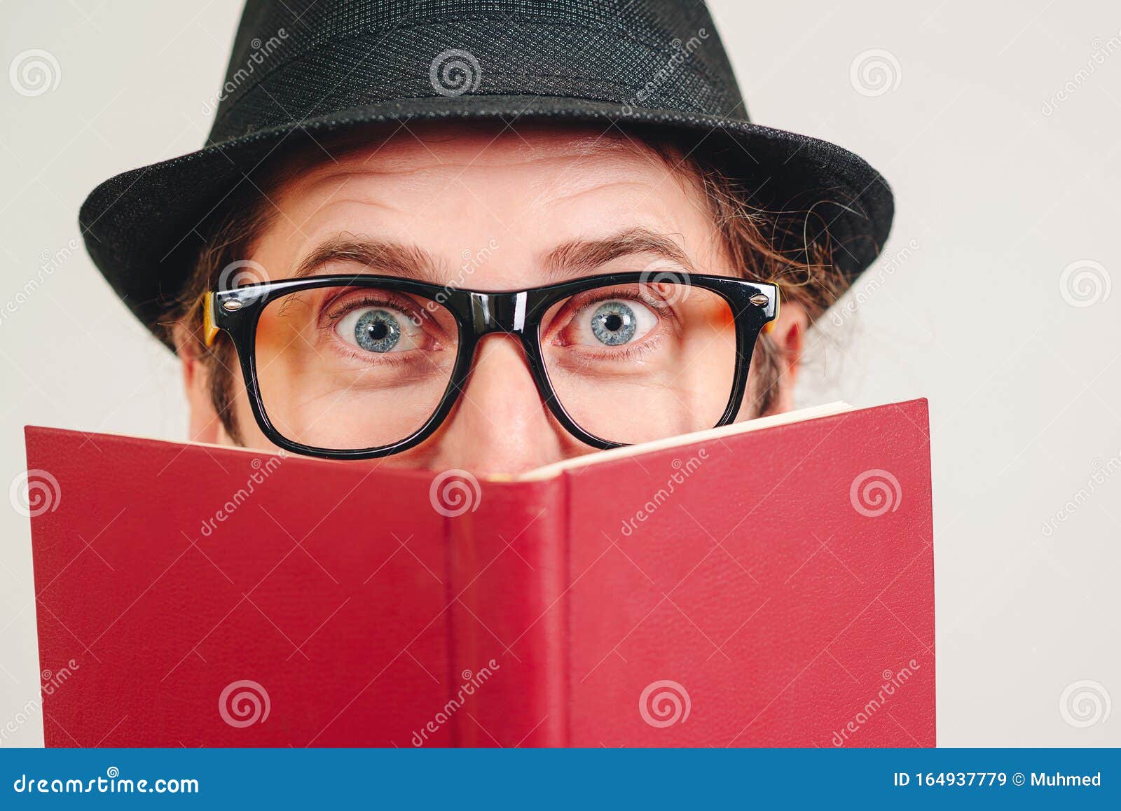 Book Nerd Wearing Cute Glasses. Man With Book. Study Hard. Teacher ...