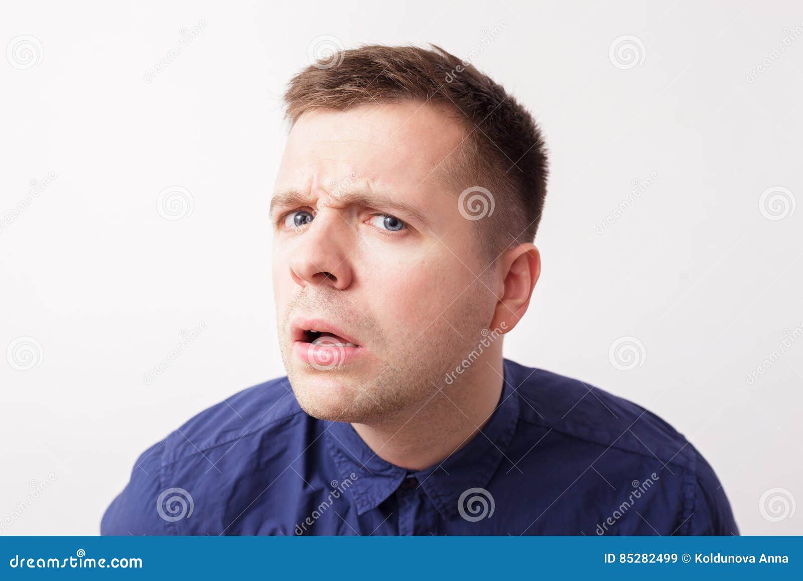 Surprised Man Looks Forward Stock Image - Image of look, question: 85282499