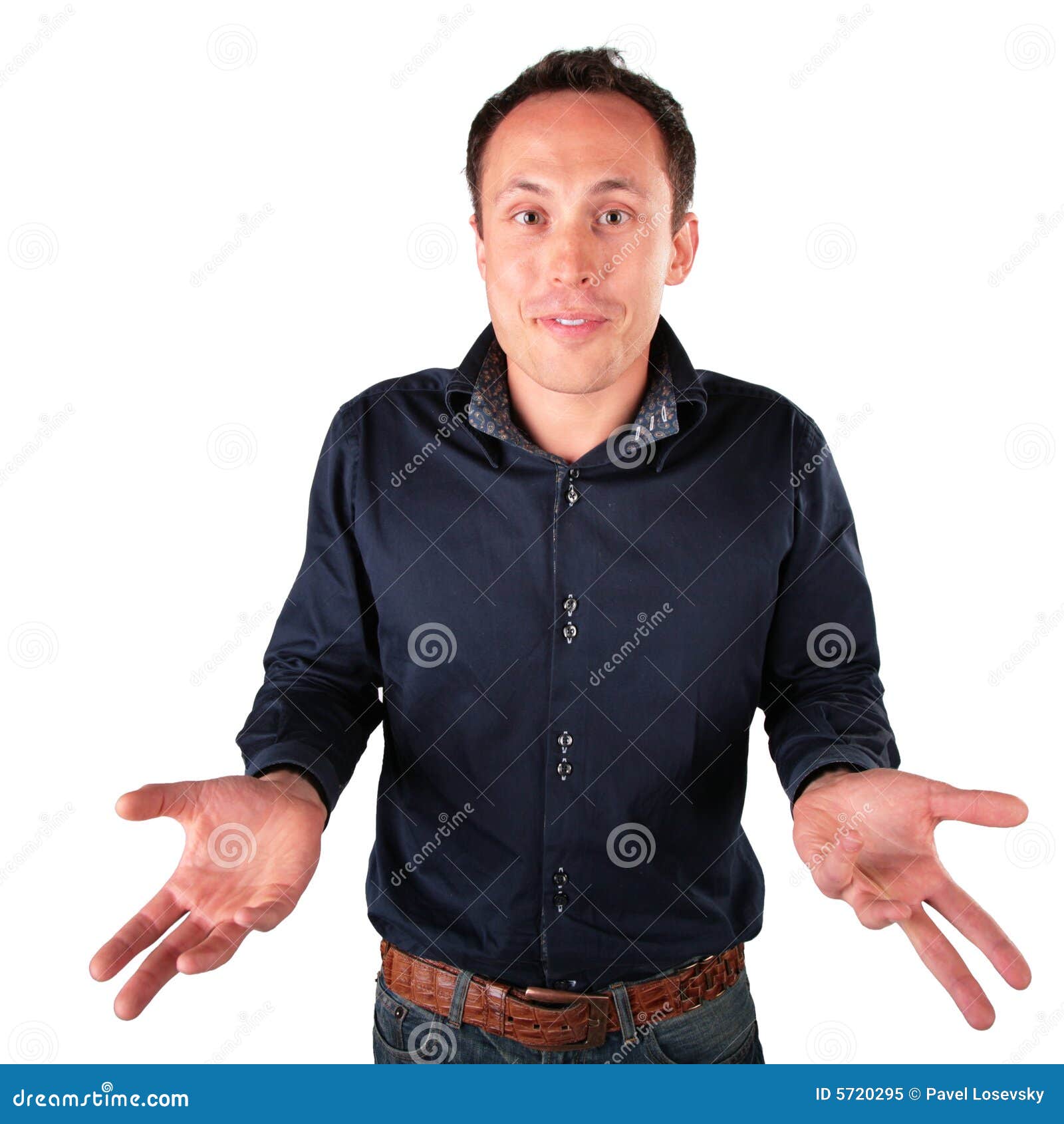 Surprised Man Makes Helpless Gesture Stock Image - Image of actor ...