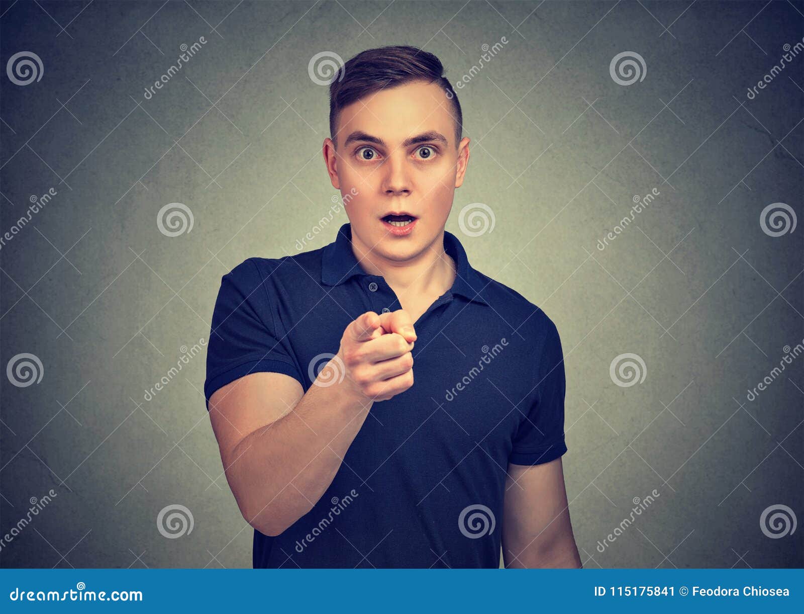 Surprised Man Pointing at Camera Stock Image - Image of face, amazed ...