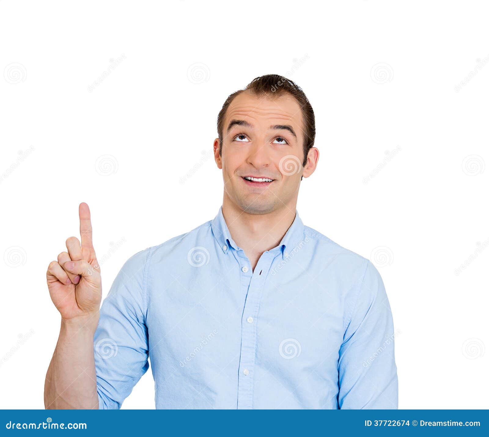 Surprised man pointing up stock photo. Image of business - 37722674