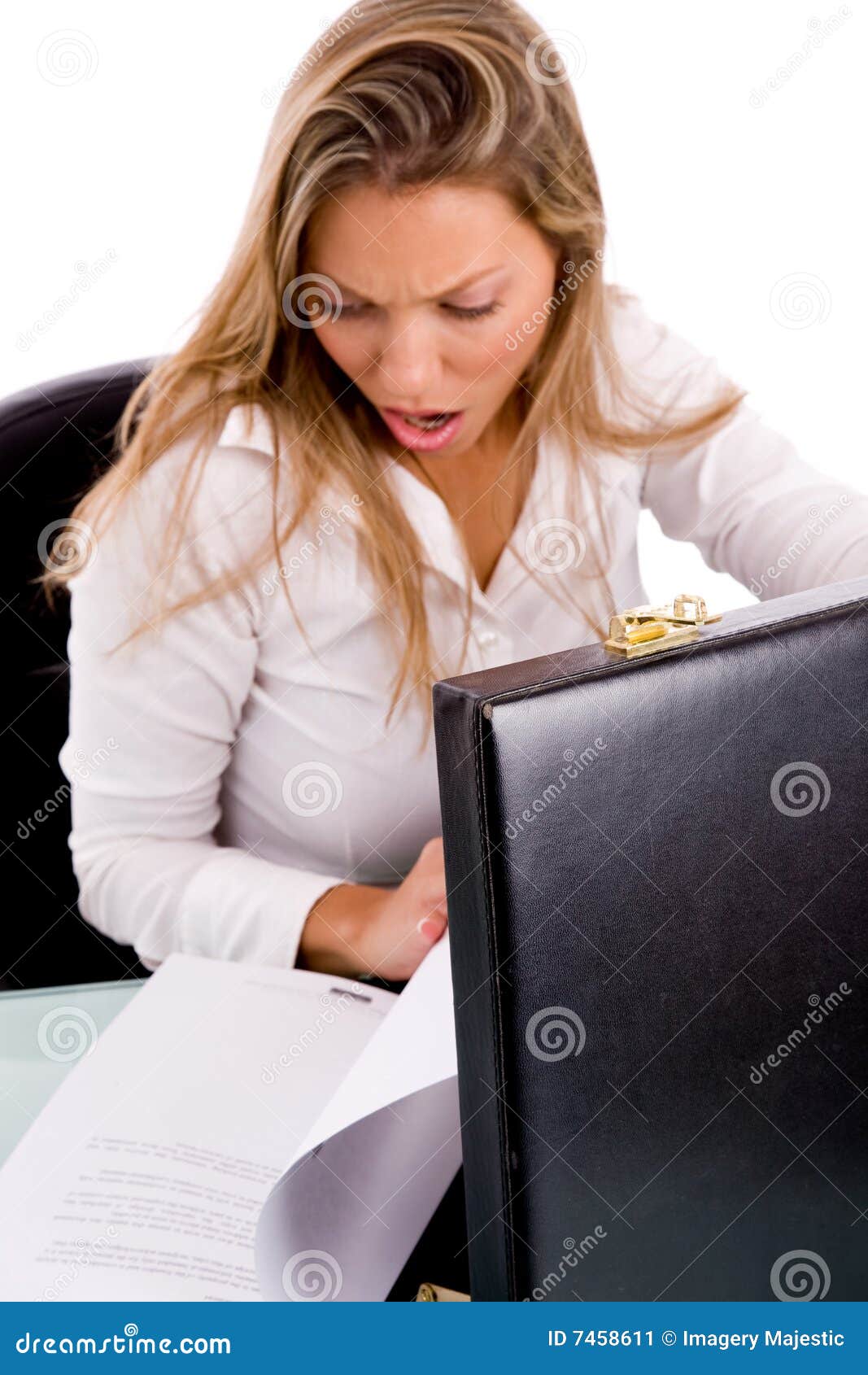 Surprised Manager with Document and Bag Stock Image - Image of lawyer ...