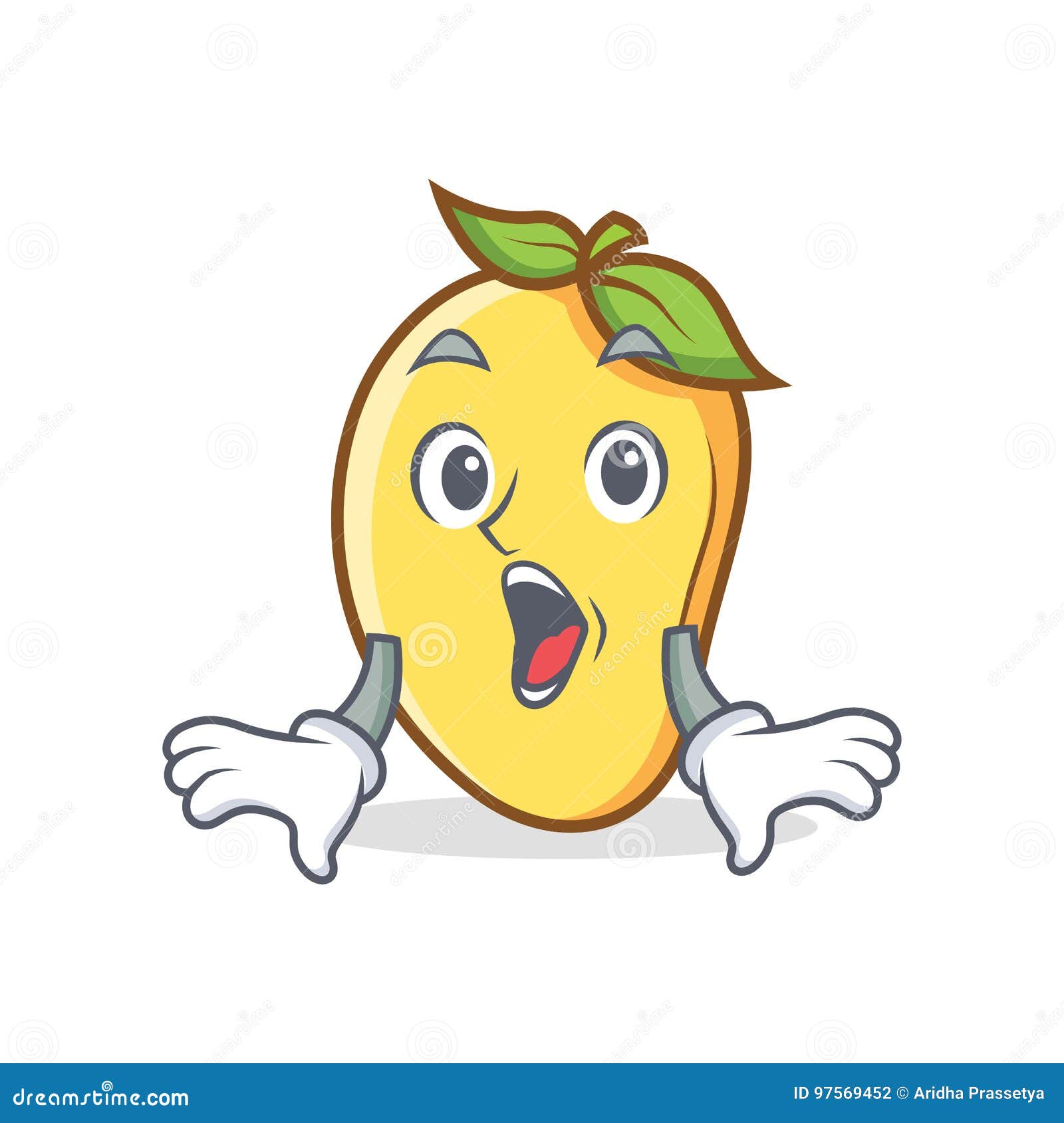 Surprised Mango Character Cartoon Mascot Stock Vector - Illustration of ...
