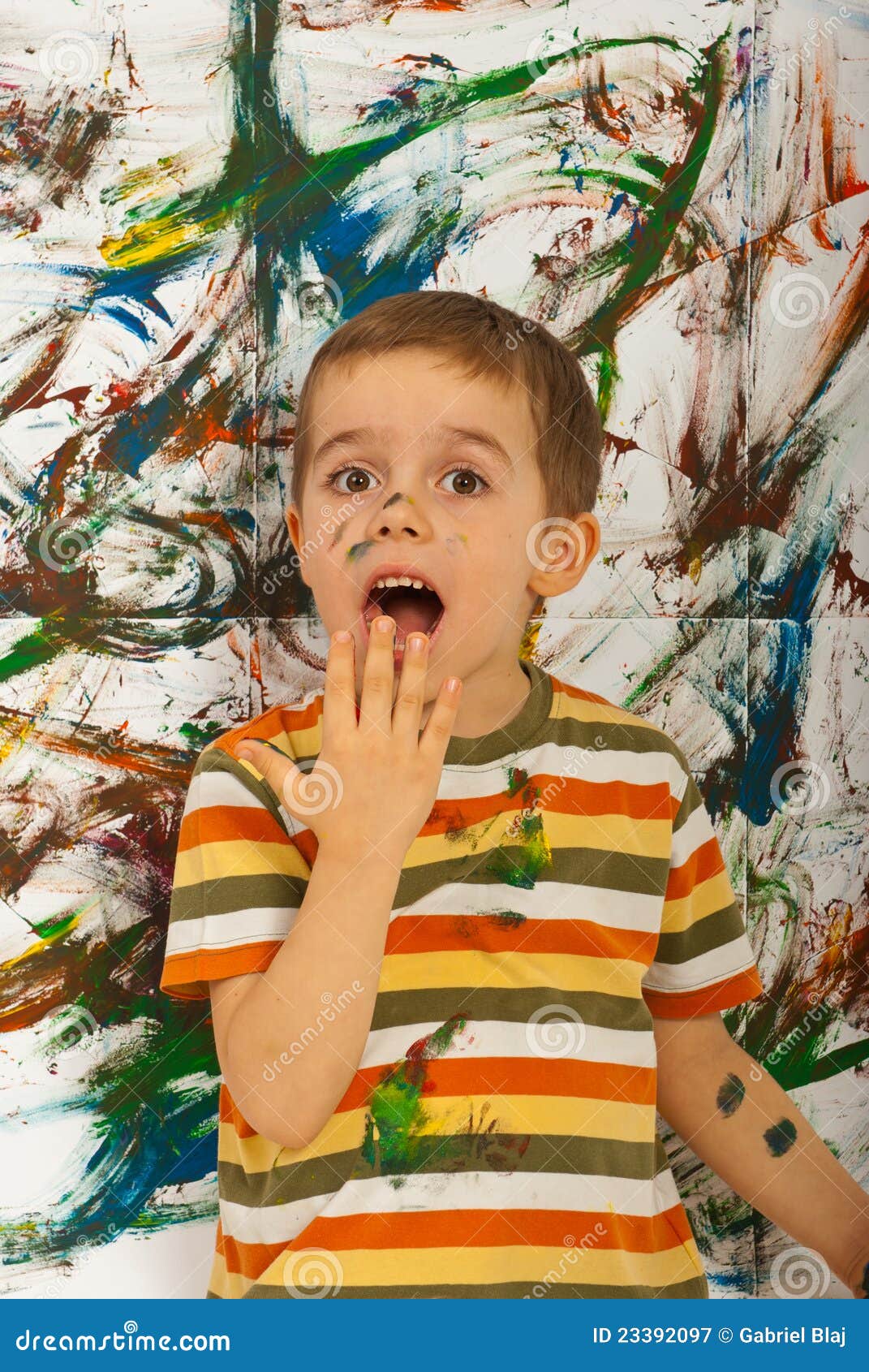 Surprised messy boy stock image. Image of beautiful, artistic - 23392097