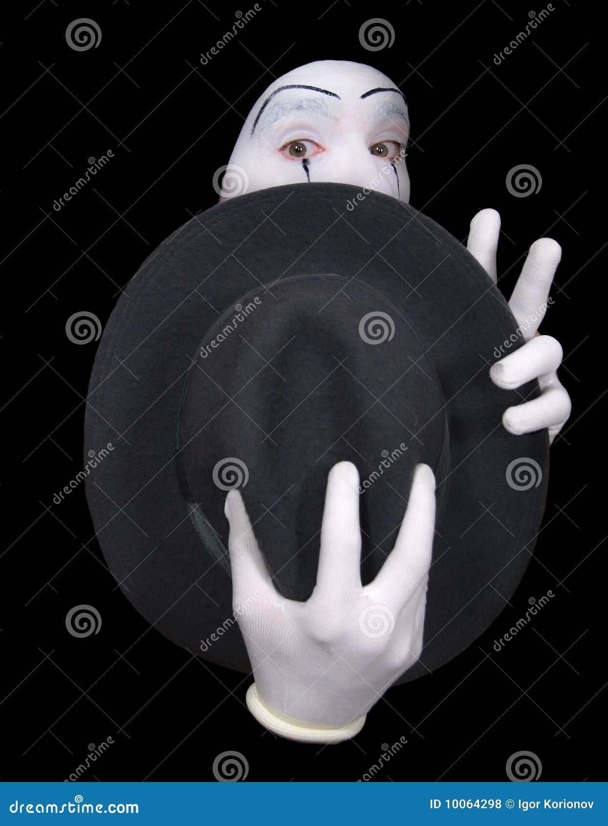 Surprised Mime With A Hat Royalty Free Stock Photos - Image: 10064298