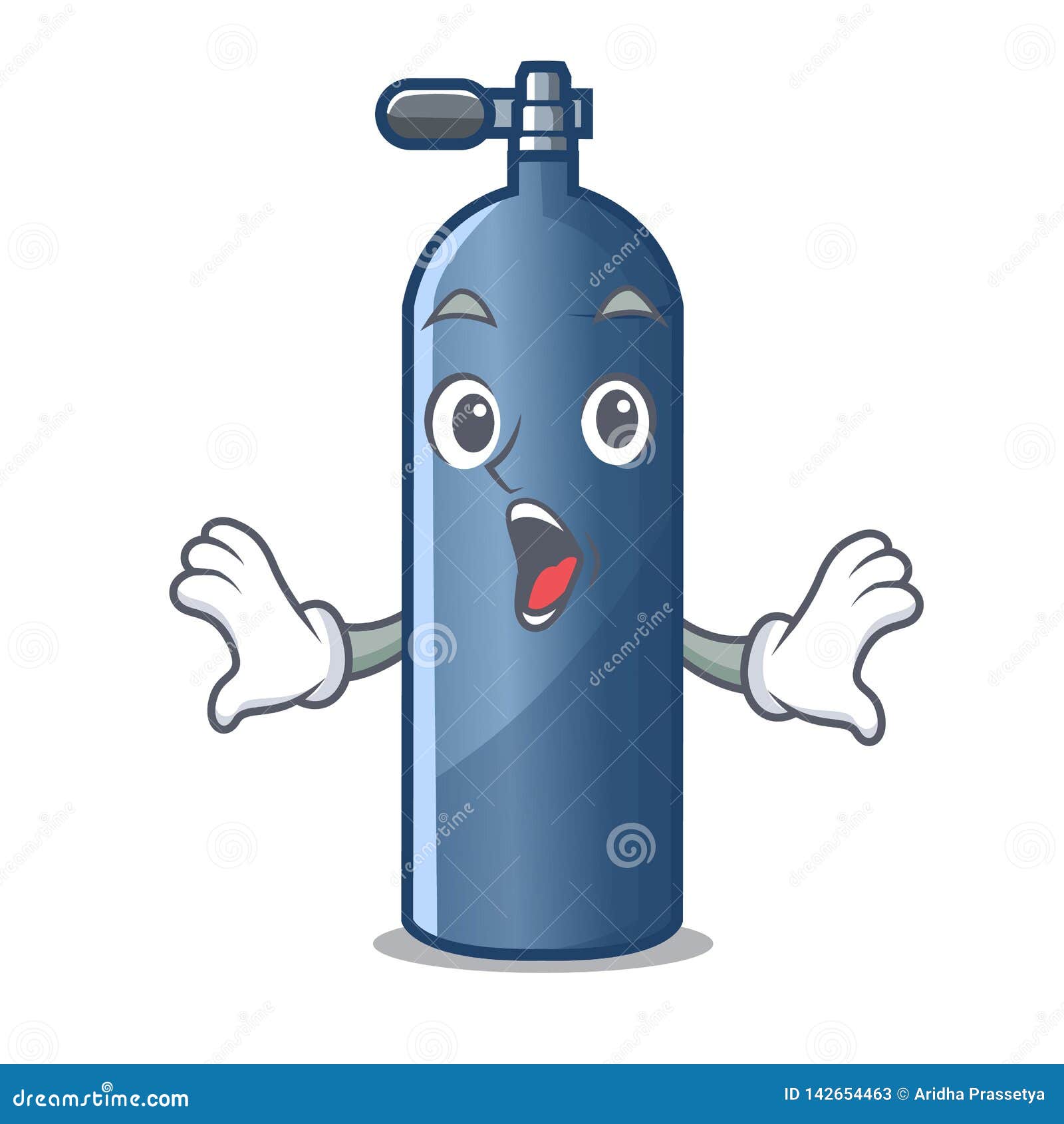 Surprised Miniature Air Tank Diving Character Shape Stock Vector ...
