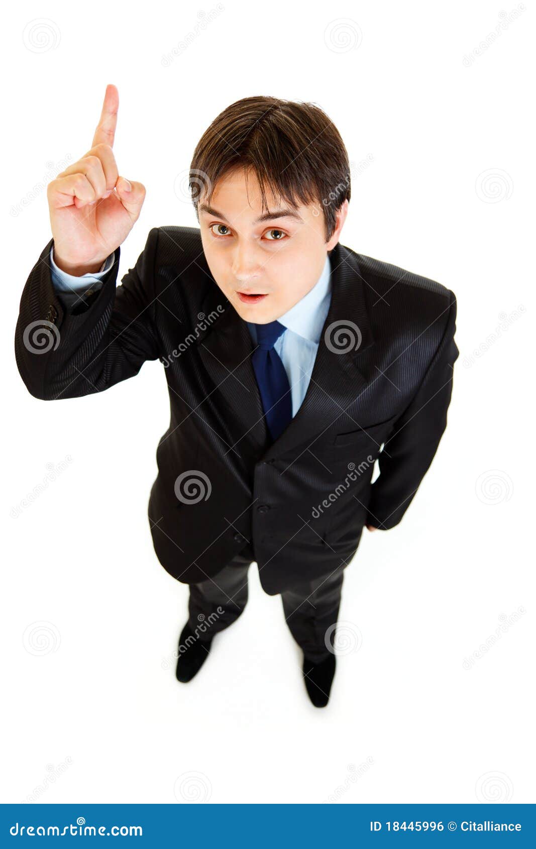 Surprised Modern Businessman with Rised Finger Stock Photo - Image of ...