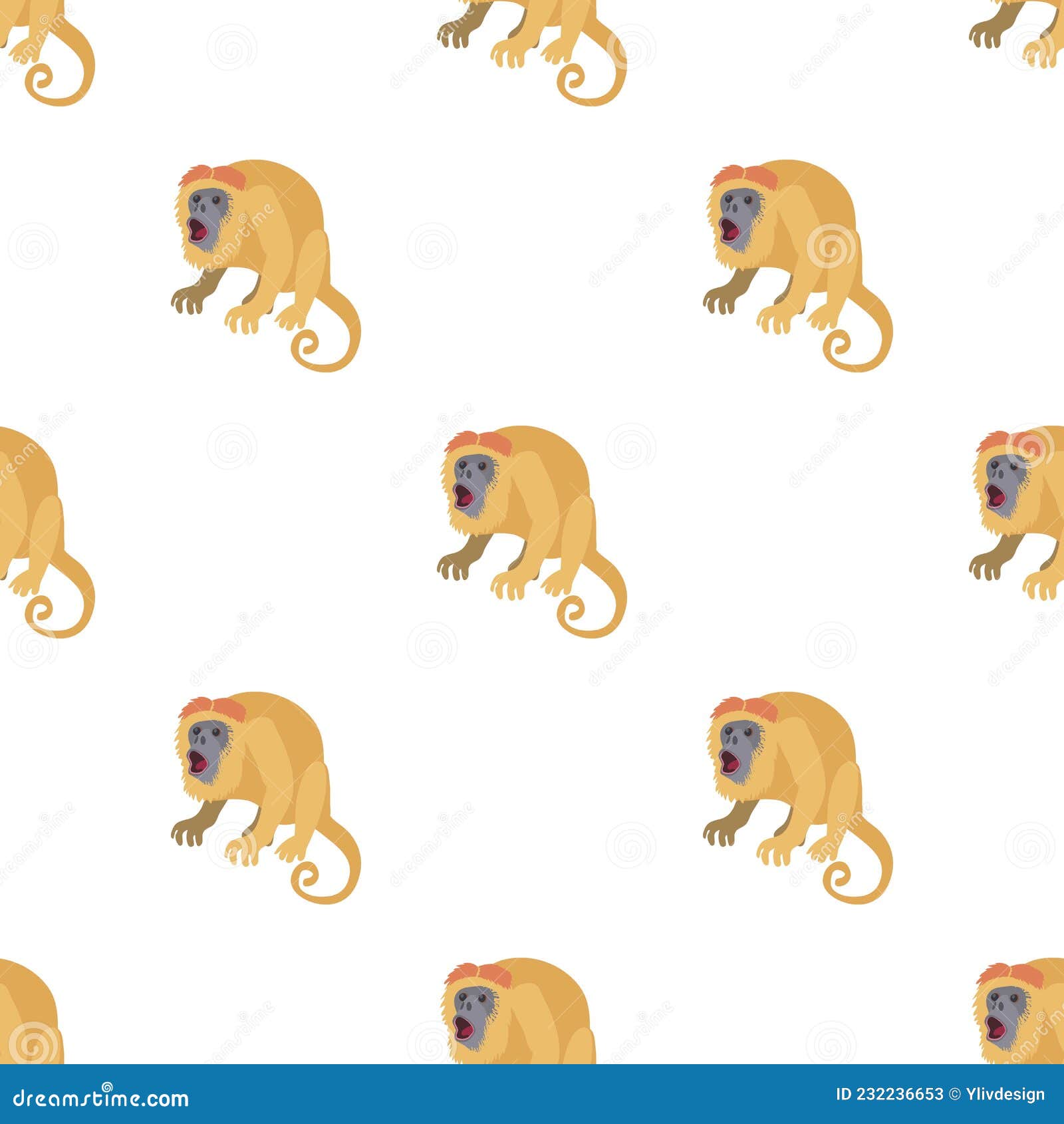 Surprised Monkey Pattern Seamless Vector Stock Vector - Illustration of ...