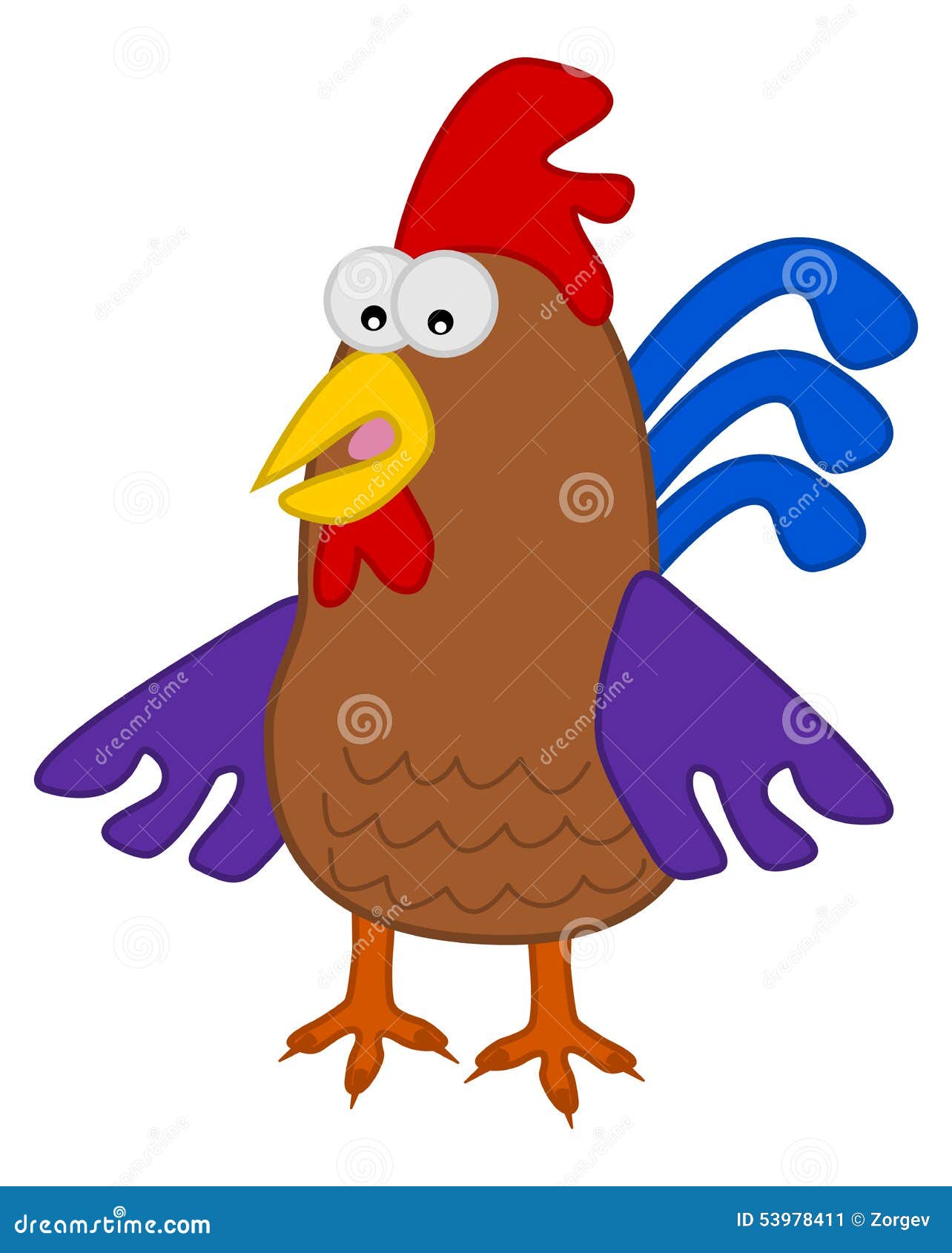 A Surprised Multicolor Rooster Stock Vector - Illustration of omnivores ...