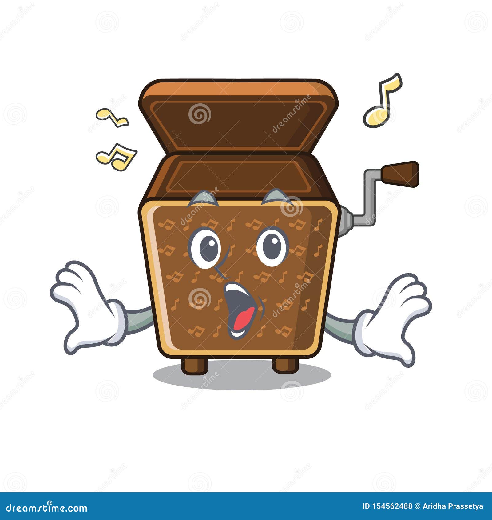 Surprised Music Box in the Mascot Shape Stock Vector - Illustration of ...