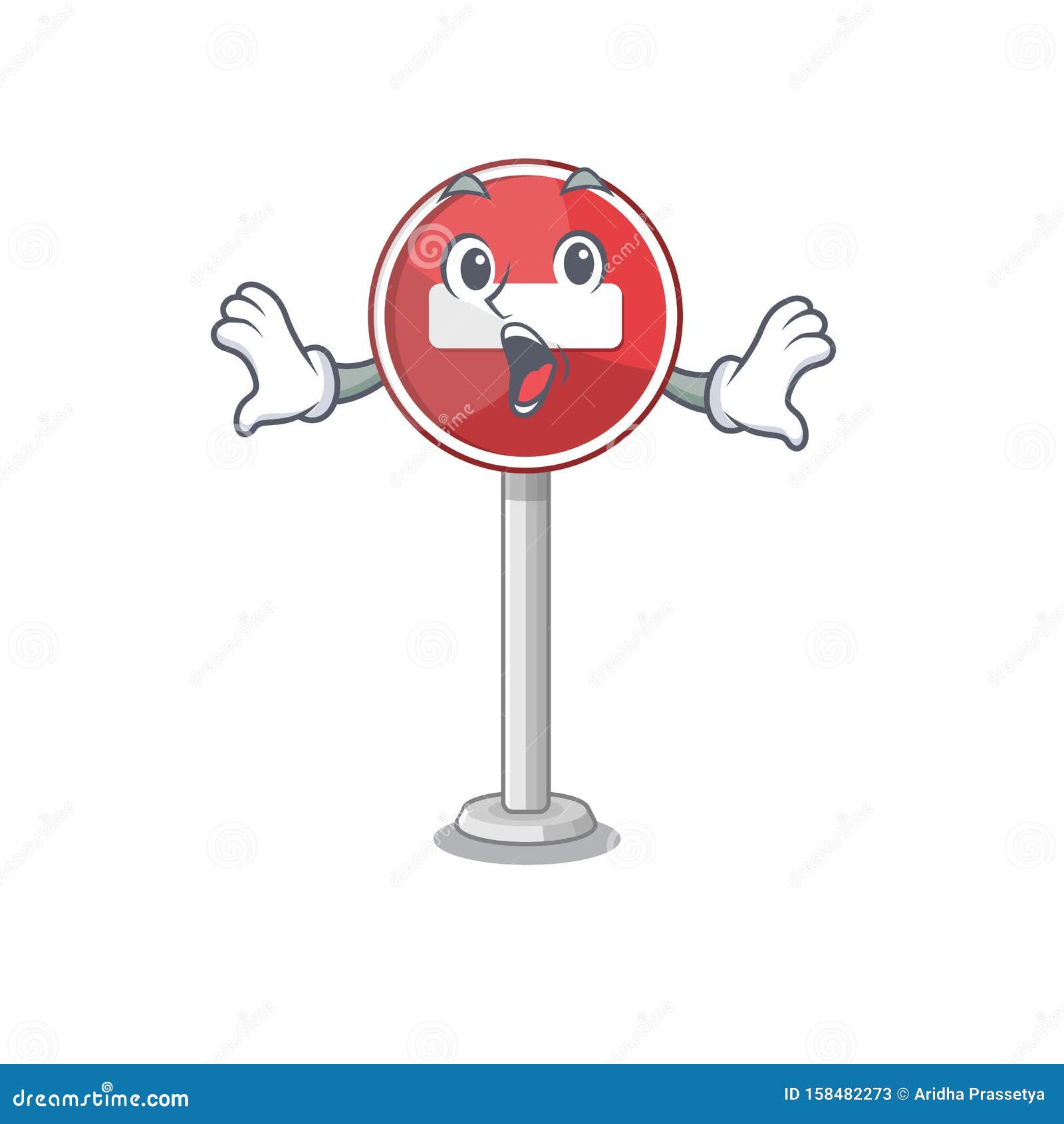 Surprised No Entry Isolated in the Character Stock Vector ...