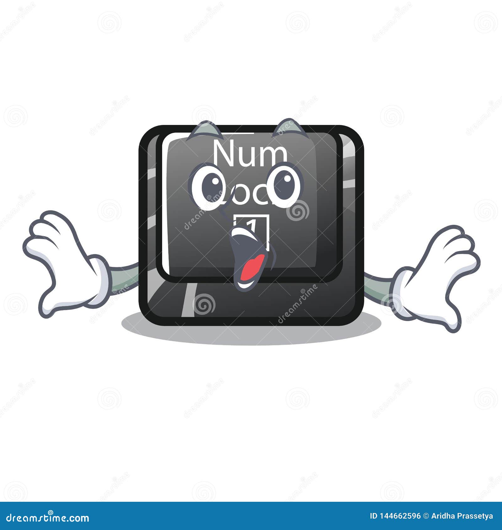 Surprised Num Lock Installed on Cartoon Computer Stock Vector ...