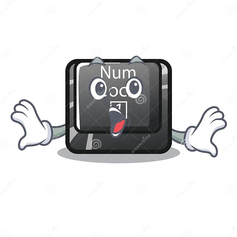 Surprised Num Lock Installed on Cartoon Computer Stock Vector ...