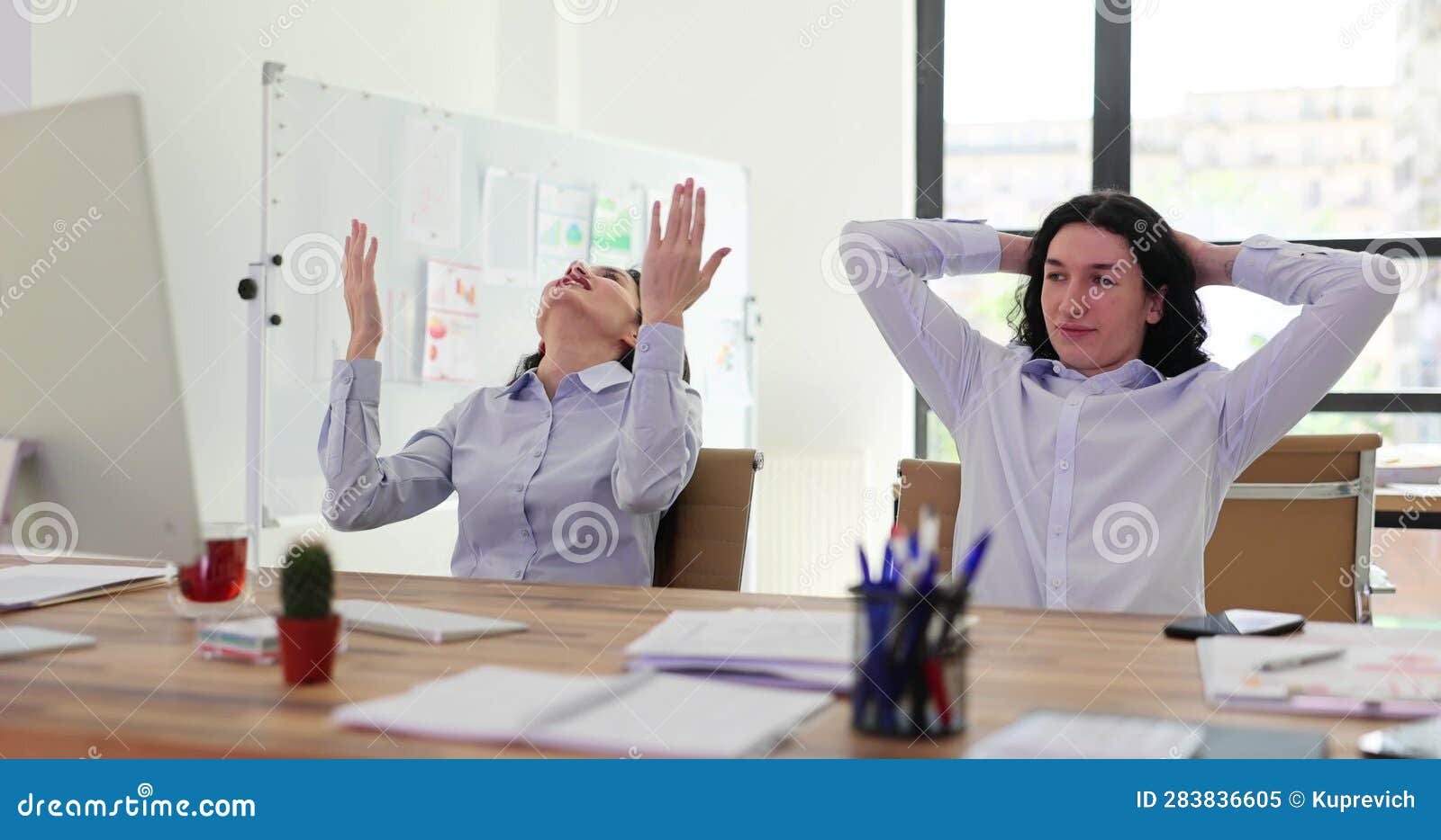 Surprised Office Workers Look at Computer Screen Stock Video - Video of ...