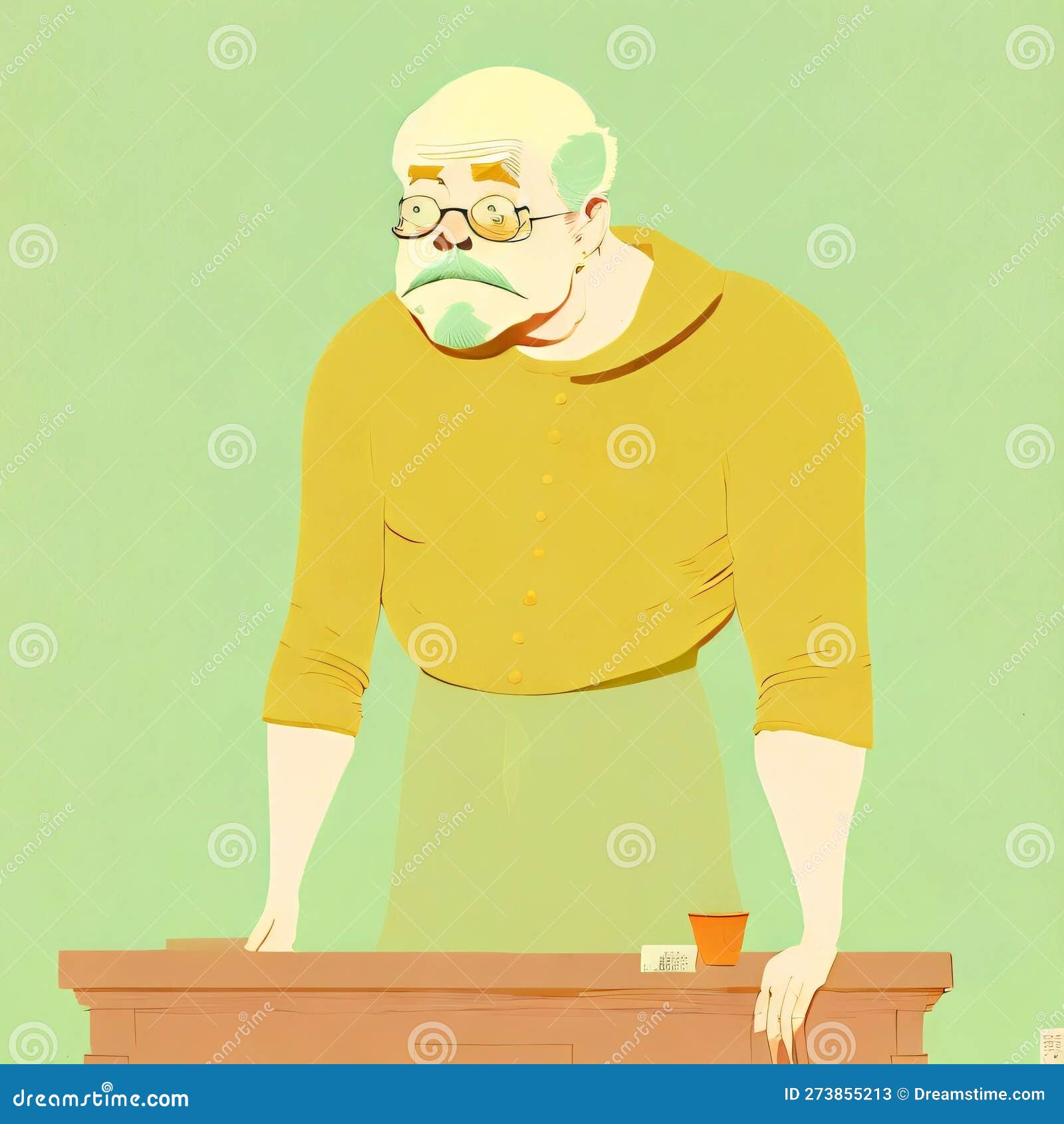 Surprised Old Man Standing Confused Illustration Stock Illustration ...