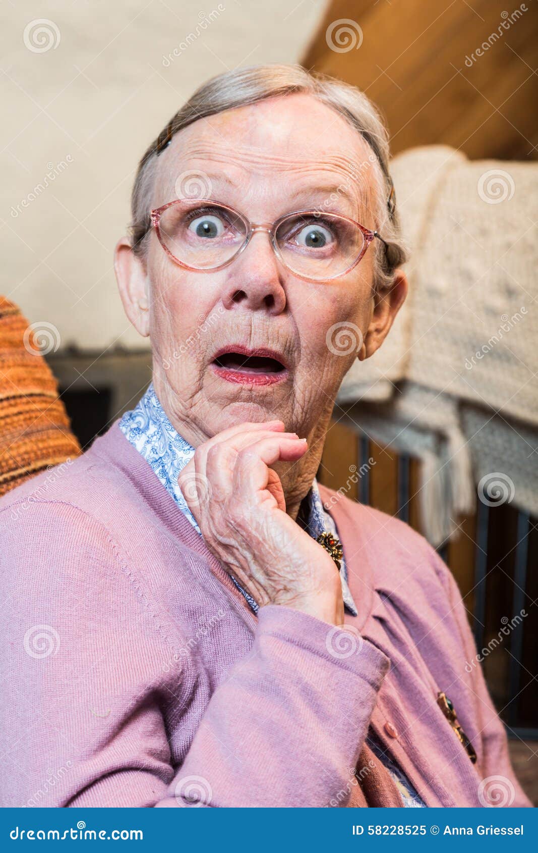 Surprised Old Woman stock image. Image of fear, lady - 58228525