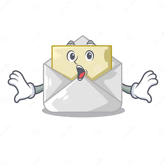 Surprised Open Envelope on Cartoon Shape Blank Stock Vector ...
