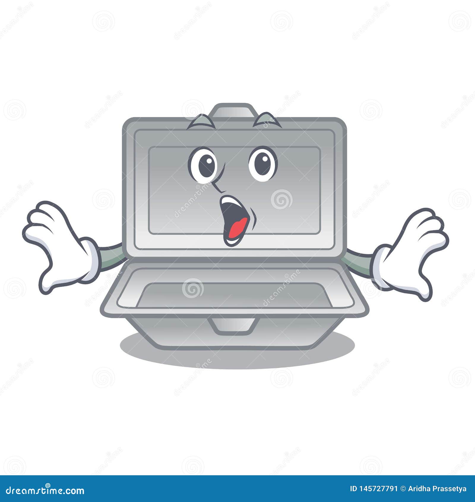 Surprised Open Styrofoam in the Character Box Stock Vector ...