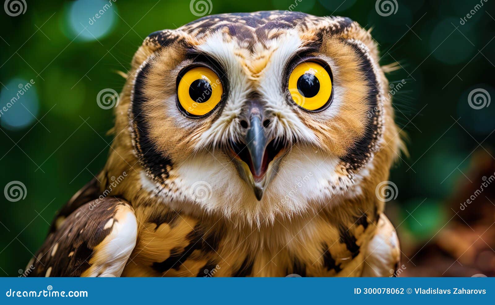 A Surprised Owl with Wide Eyes Stock Illustration - Illustration of ...