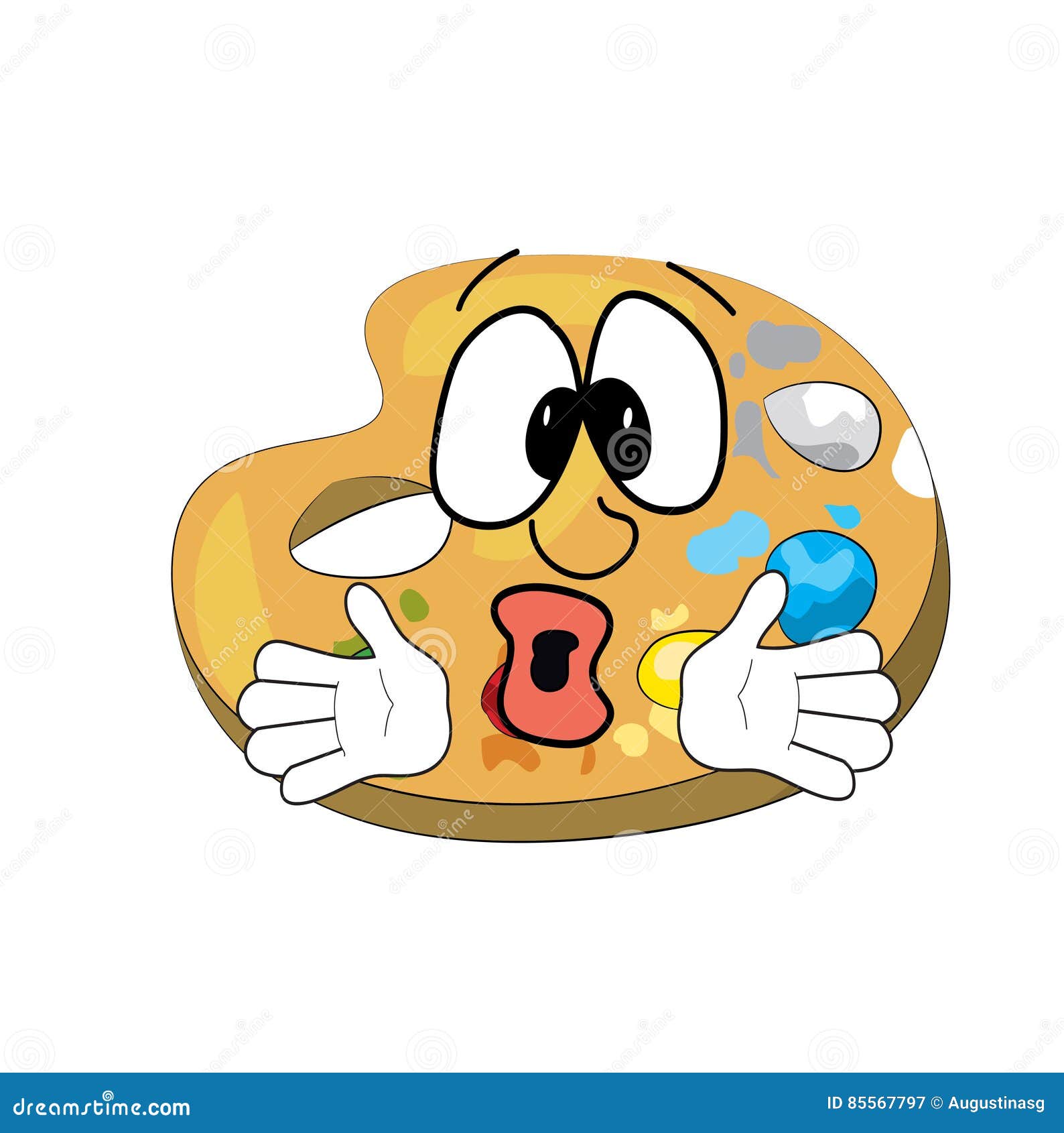Surprised palette cartoon stock illustration. Illustration of white ...