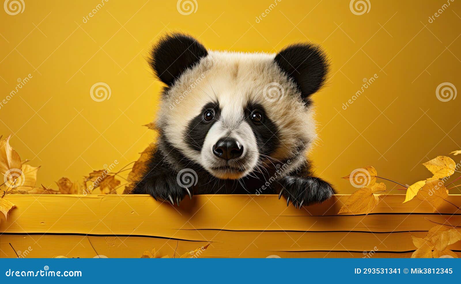 Surprised Panda With Big Eyes On Red Background Stock Image ...