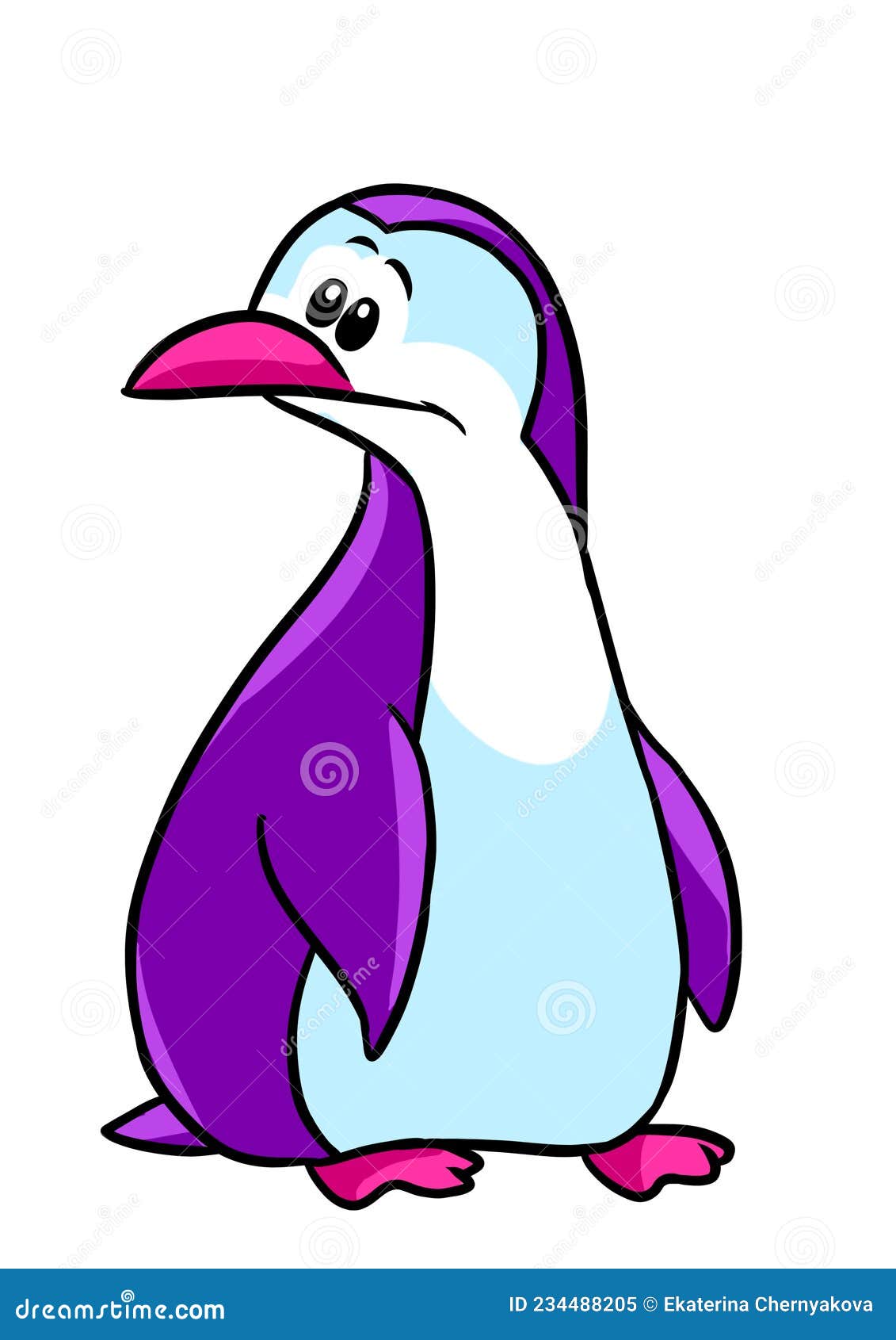 Surprised Penguin Character Bird Illustration Cartoon Stock ...